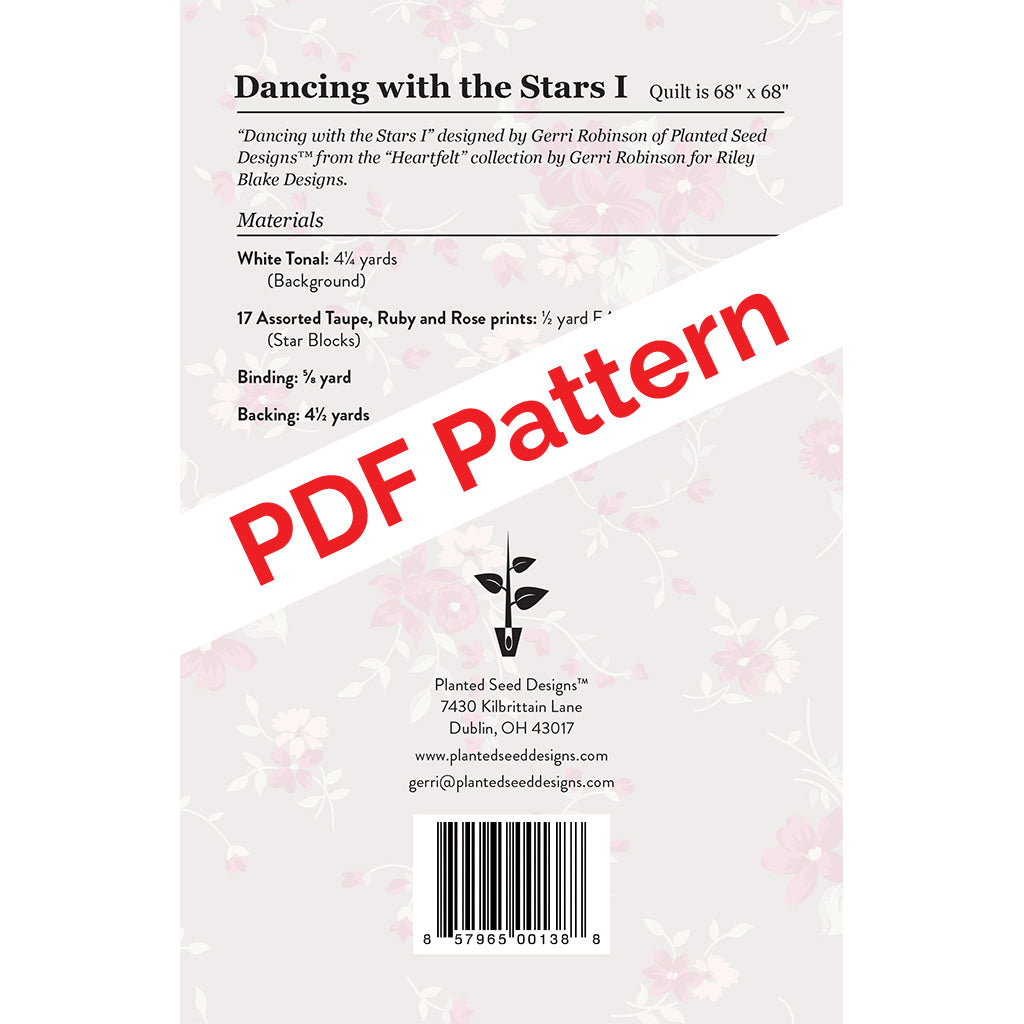 Dancing with the Stars I PDF Quilt Pattern (PSD-391P) – Planted Seed ...
