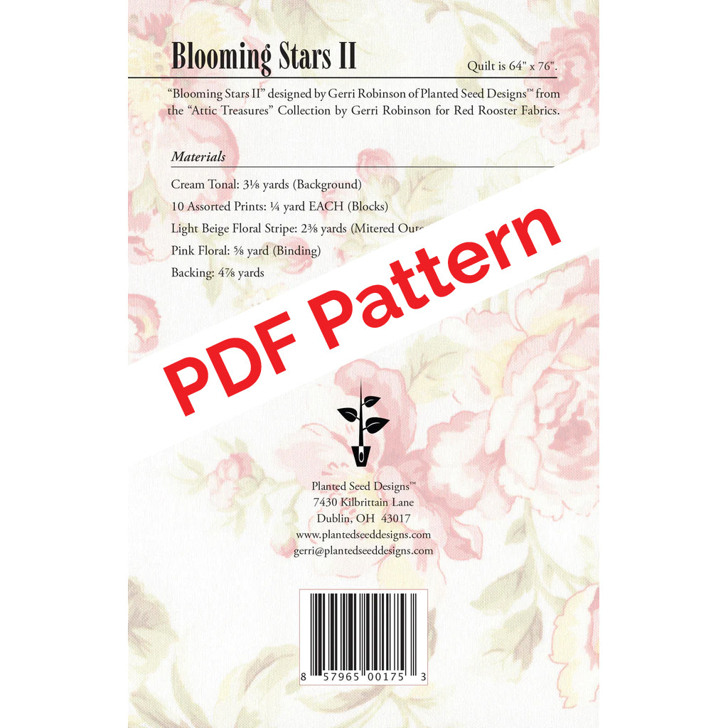 Blooming Stars II PDF Quilt Pattern – Planted Seed Designs