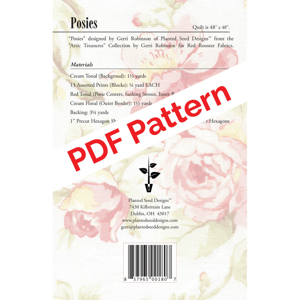 Posies PDF Quilt Pattern – Planted Seed Designs