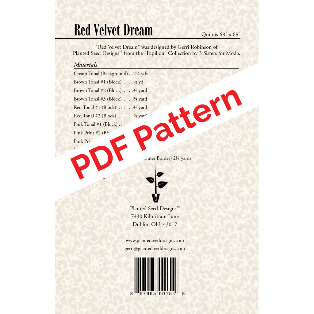 Red Velvet Dream PDF Quilt Pattern – Planted Seed Designs